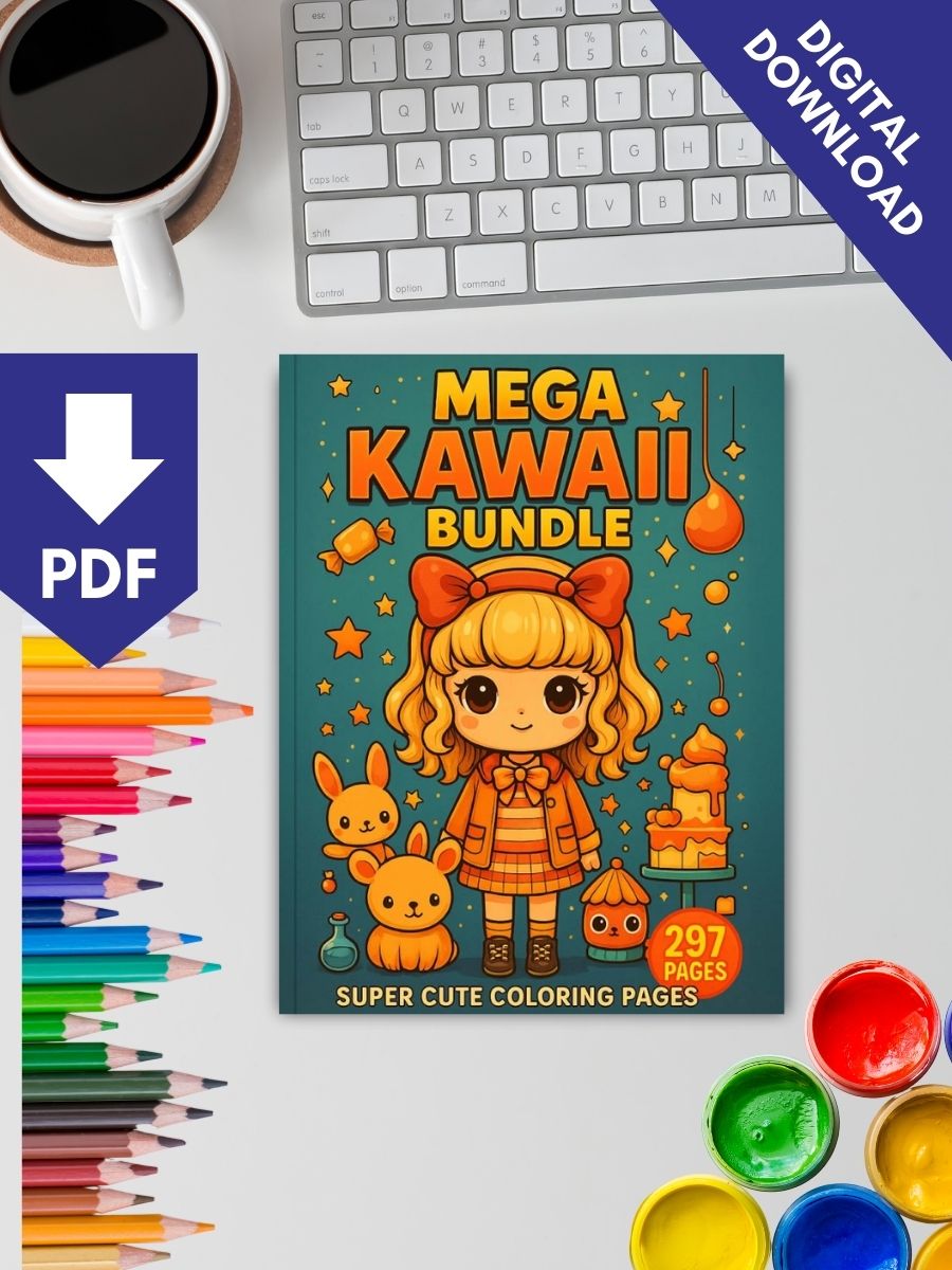 Mega Kawaii Bundle – 297 Super Cute Coloring Pages | Coloring Page Store
